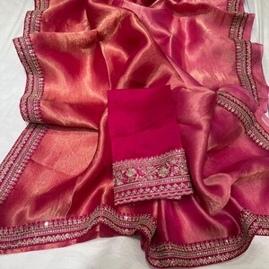 Shaded Tissue Saree / Beautiful Women Saree / Indian Sari - Etsy