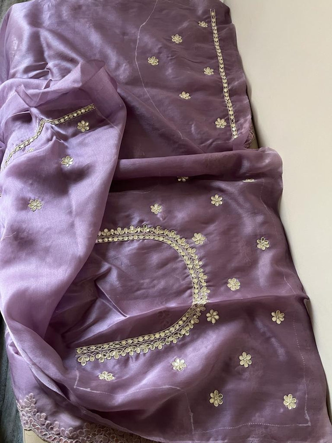 Irish Gottapatti Organza Saree Indian Sari - Etsy