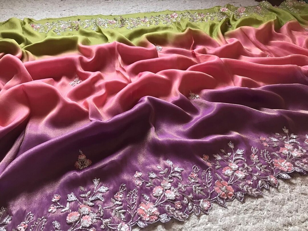 Ombre Shaded Saree/premium Saree/beautiful Sari - Etsy