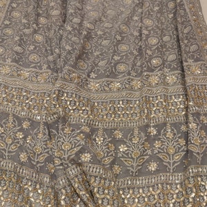 Alma Chikankari Saree Indian Gorgette Saree,,,,pakistani Saree - Etsy