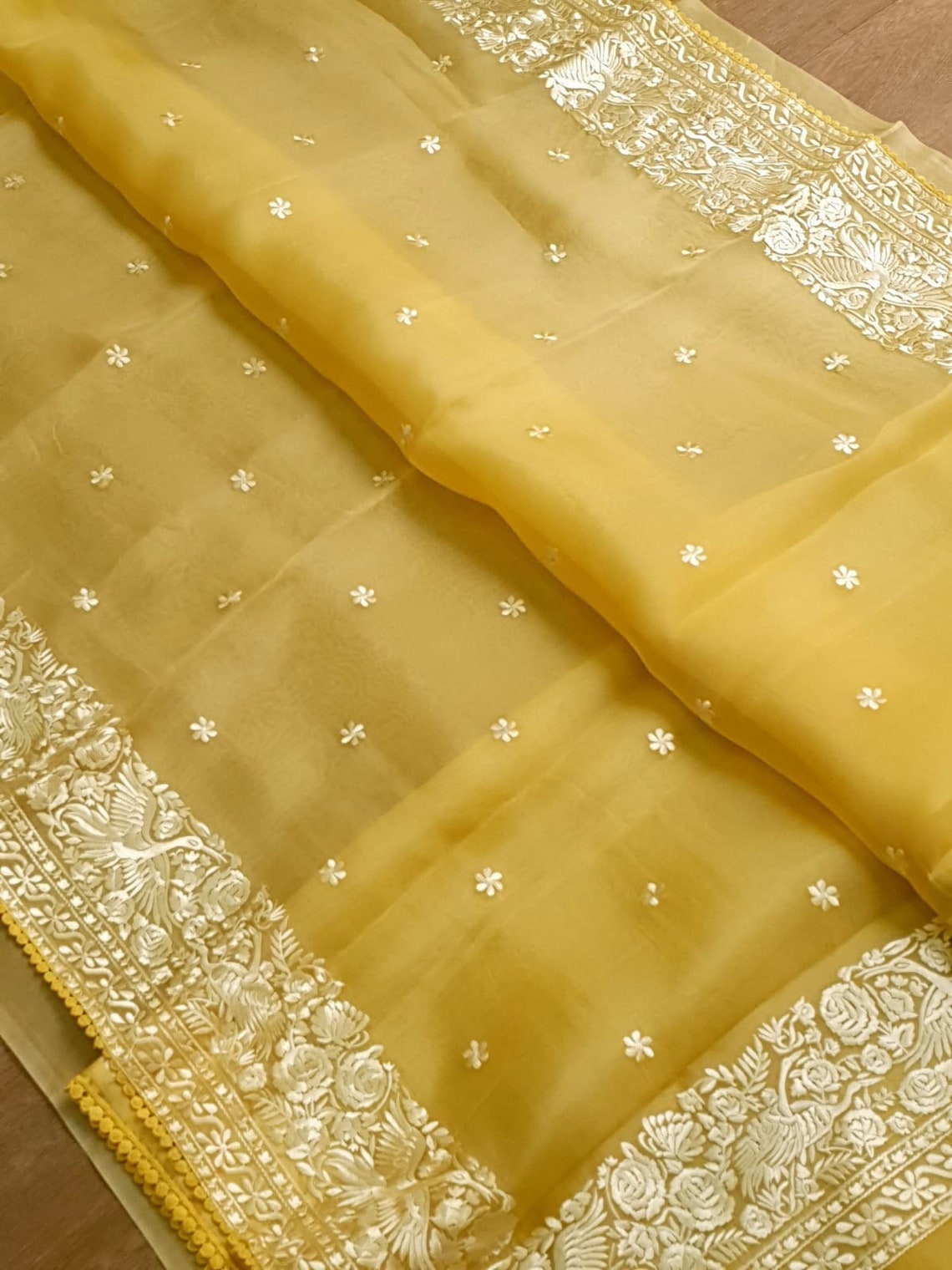 Parsi Inspired Organza Sareeorganza Silk - Etsy