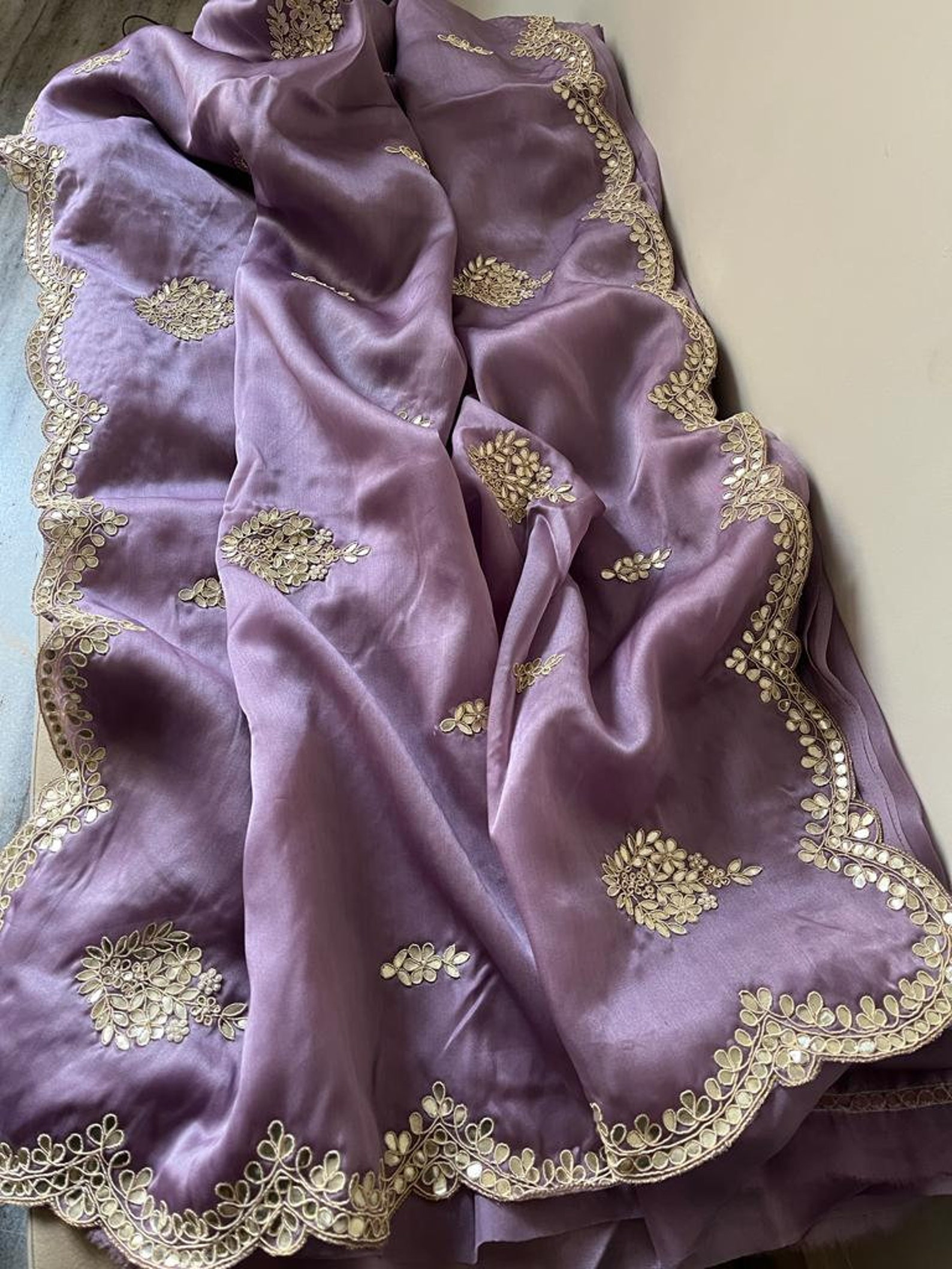 Irish Gottapatti Organza Saree Indian Sari - Etsy