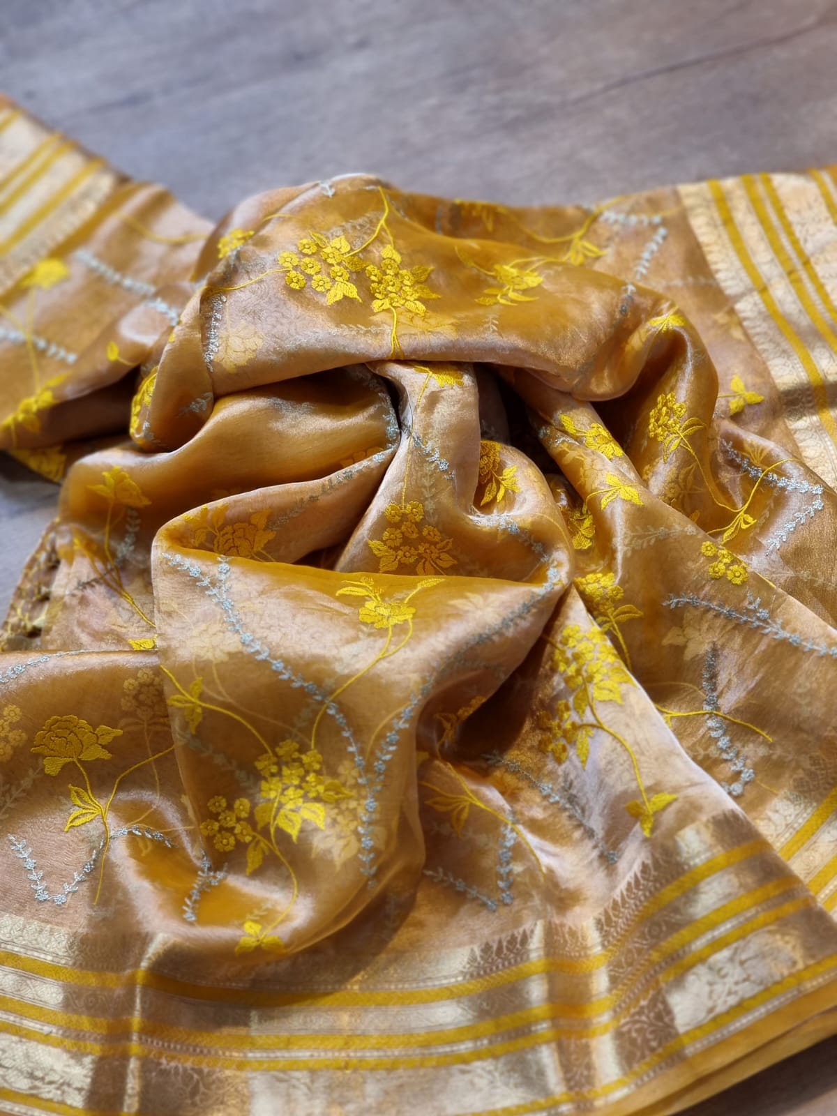 Ranish Metallic Tissue Saree Indian Saree - Etsy