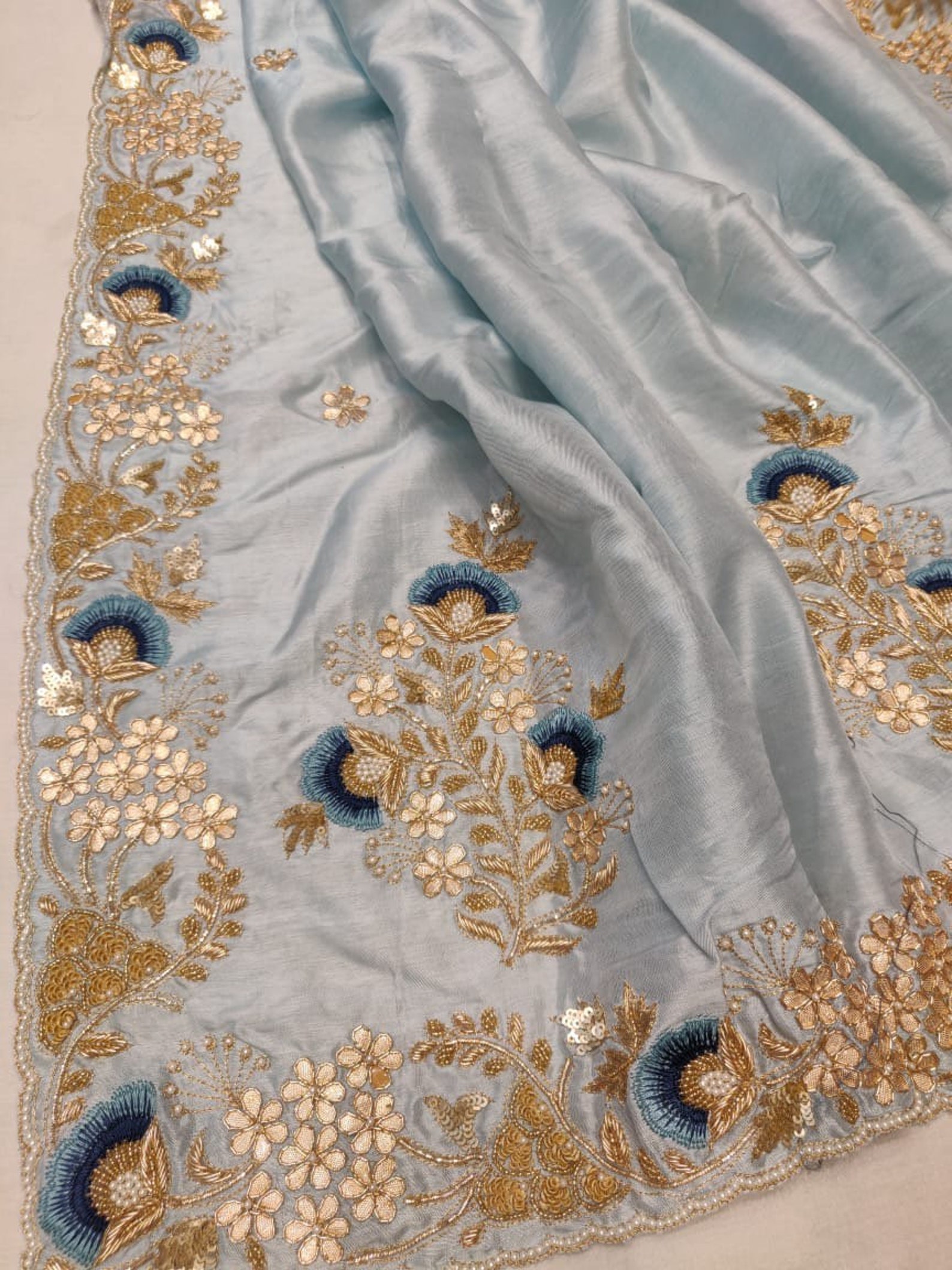 Russian Silk Sareeembroidered Sareeunique Sari - Etsy
