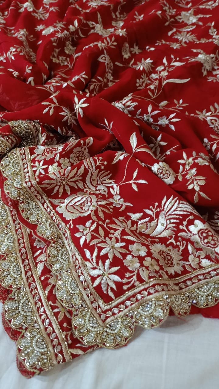 Exclusive gara gorgette sareeparsi sareesari | Etsy