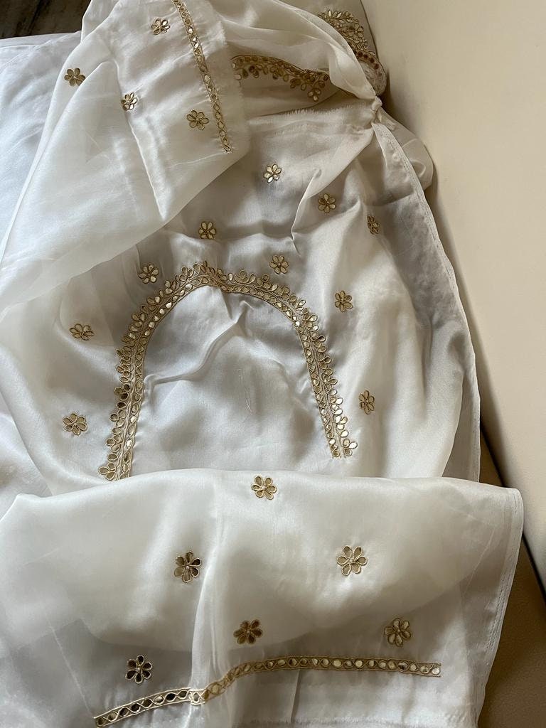 Irish Gottapatti Organza Saree Indian Sari - Etsy