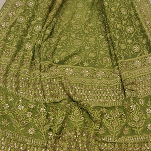 Alma Chikankari Saree Indian Gorgette Saree,,,,pakistani Saree - Etsy