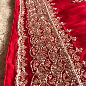 Red Embroidered Zardosi Saree Bridal Saree - Etsy