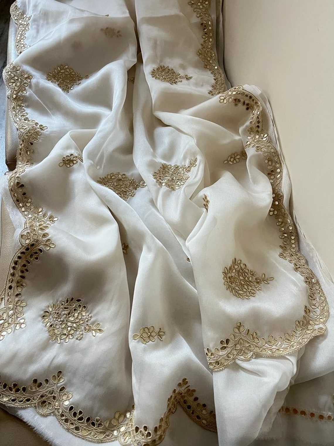 Irish Gottapatti Organza Saree Indian Sari - Etsy