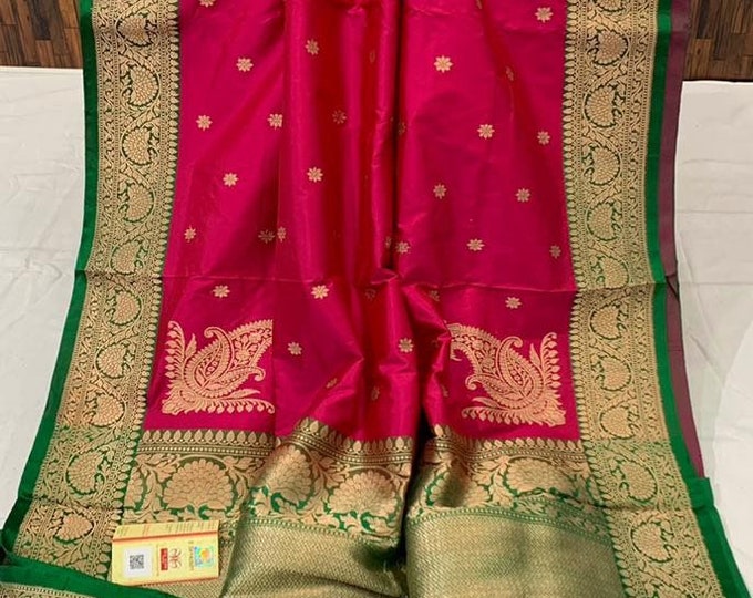 Chanderi Saree,,,,pink Saree,,,,,women Saree,,,,fashion Sari - Etsy