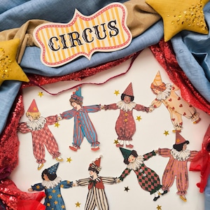 Handmade Paper Clown Garland: Circus Party Decoration - Etsy