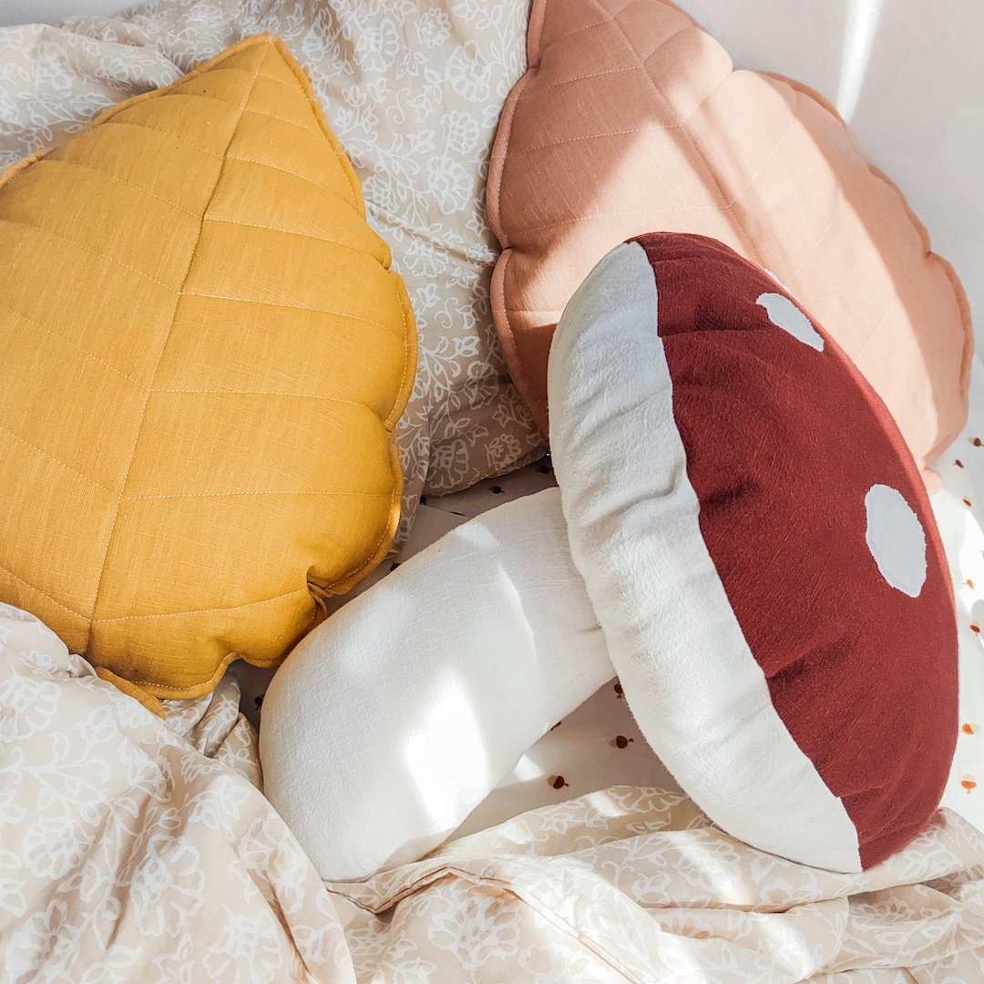 Toadstool-shaped Cushion: Linen Mushroom Decoration | Forest Home ...