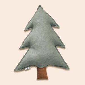 Linen Tree Cushion, Tree Pillow, Conifer Cushion, Christmas Tree ...