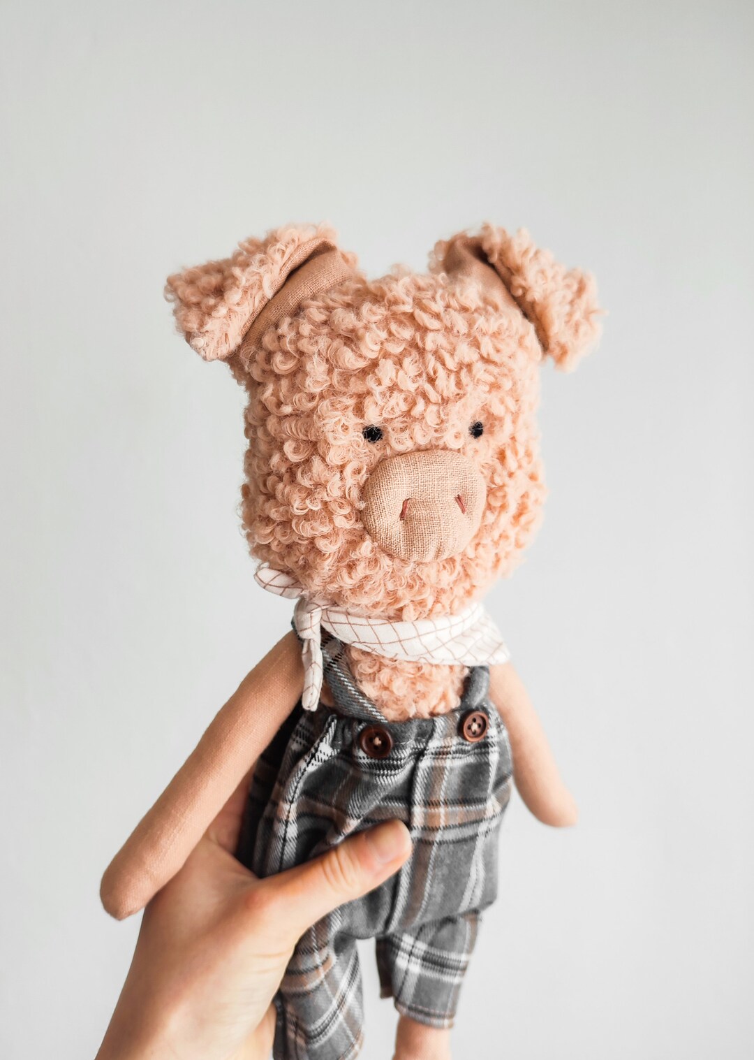 Unique Pig Doll, Linen Pig, Pig Toy, Pig Mascot, Soft Doll, Artistic ...