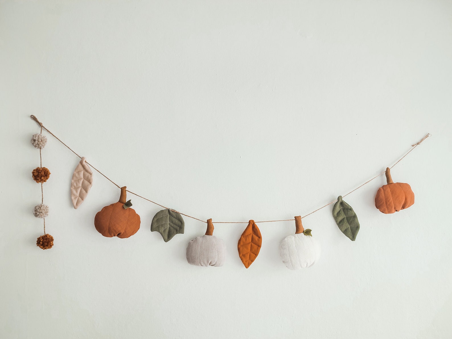 Linen Autumn Garland Pumpkin Garland Forest Garland Leaf - Etsy
