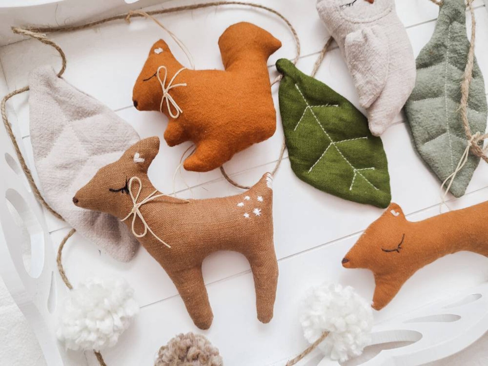 Forest Animals Linen Garland Forest Garland Autumn Garland - Etsy