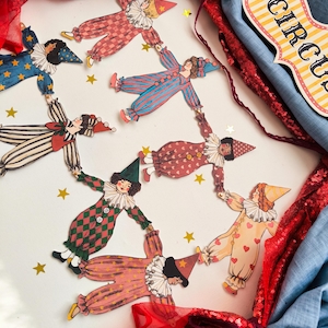 Handmade Paper Clown Garland: Circus Party Decoration - Etsy
