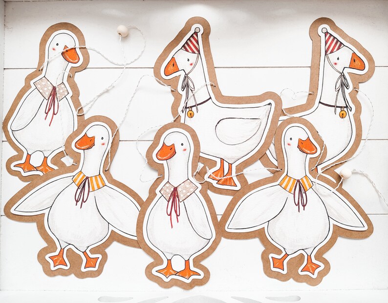 Geese Party Bunting Paper Goose Garland Kids Party - Etsy