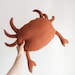 Linen Crab Cushion, Crab Shaped Cushion, Marine Pillow, Seaside ...