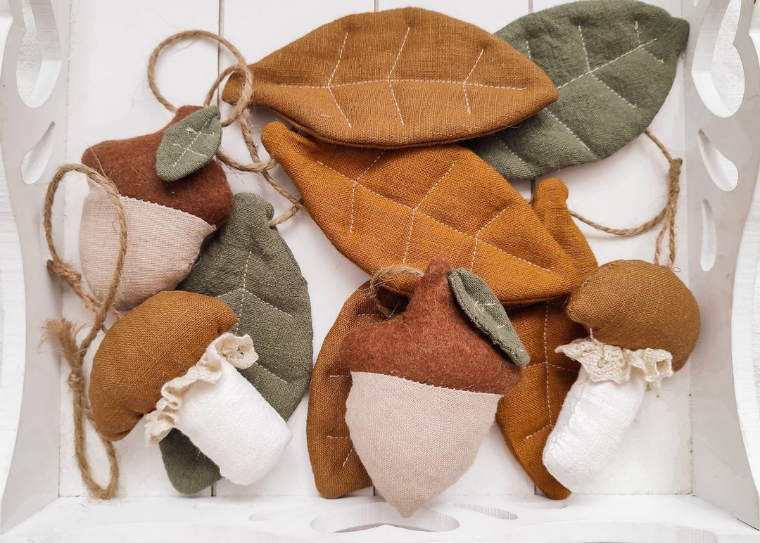 Linen Leaves Garland, Autumn Garland, Forest Garland, Leaf Garland ...