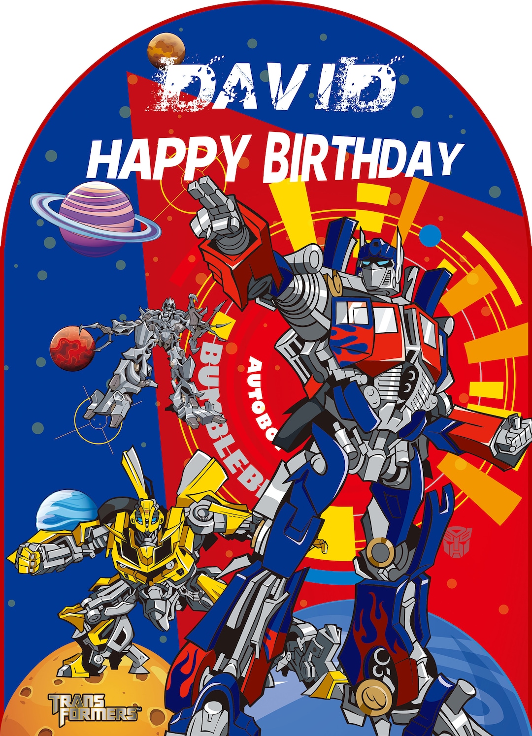 Personalized Robot Hero Birthday Backdrop, Custom Transformer Theme ...