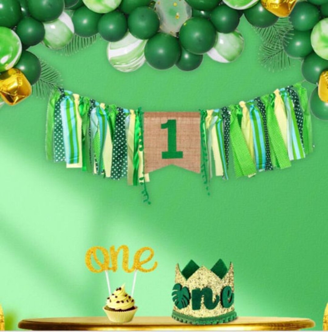 Green High Chair Banner, 1st Birthday High Chair Banner, Spring Banner ...