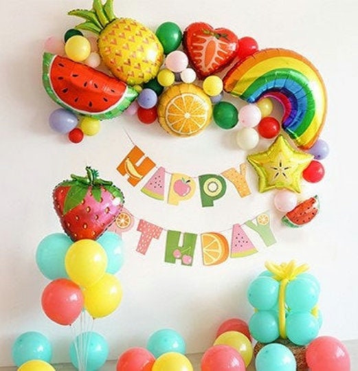 Fruit Party Balloons Set Fruit Theme Birthday Decorations - Etsy