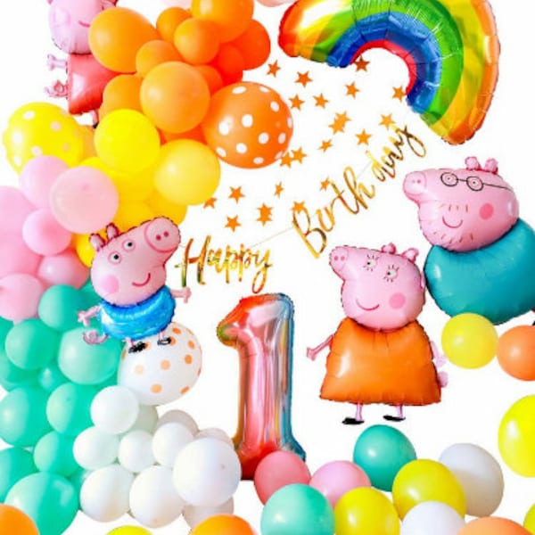 Peppa Pig Birthday Balloon Arch - Etsy UK