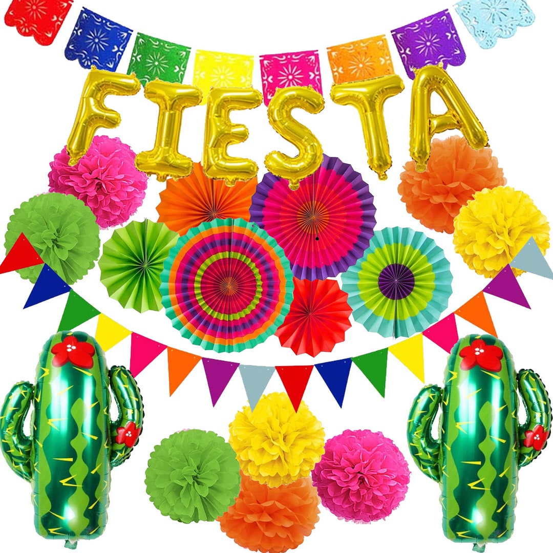 Fiesta Balloon Garland, Fiesta Party Decora, Cactus Balloons, Fiesta ...