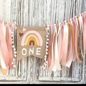 Rainbow 1st Birthday Banner, Two BOHO Banner, Three Birthday High Chair ...
