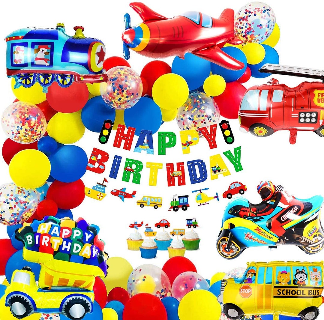 Transportation Theme Birthday Balloon Set,transportation Theme Party ...