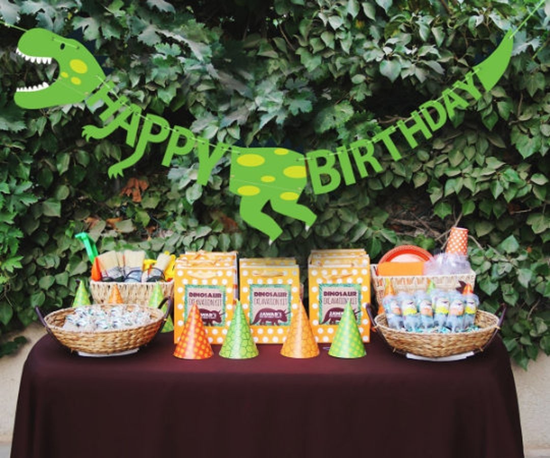 Dinosaur Birthday Banner| Dino Theme Party | Dinosaur Party Decorations ...