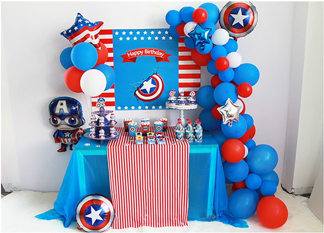 Captain America Party Balloon Kit Captain America Party Supplies Avenger Party Decor Boy s Birthday Balloon Set Etsy