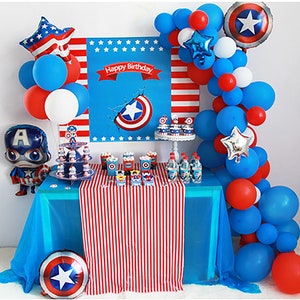 Captain America Party Balloon Kit, Captain America Party Supplies ...