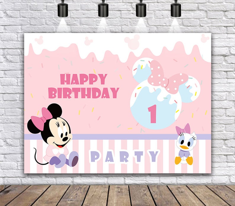 Minnie Birthday Backdrop Minnie Mouse Backdrop Mickey Mouse - Etsy