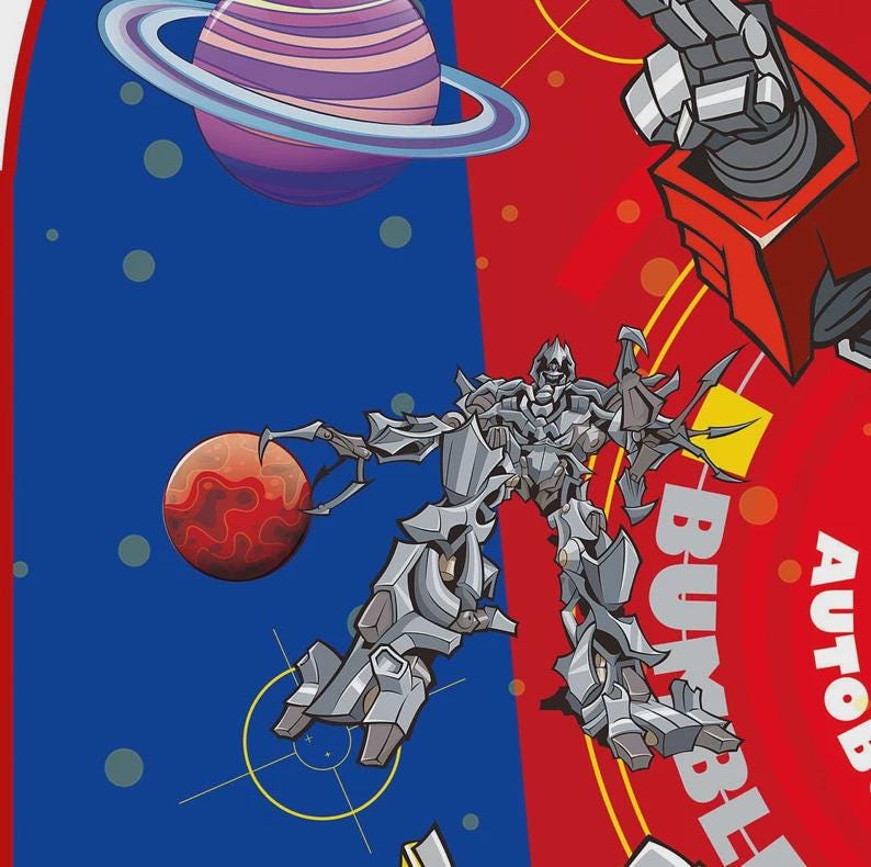 Optimus Prime Theme Birthday Backdrop – Transformers Party Wall ...