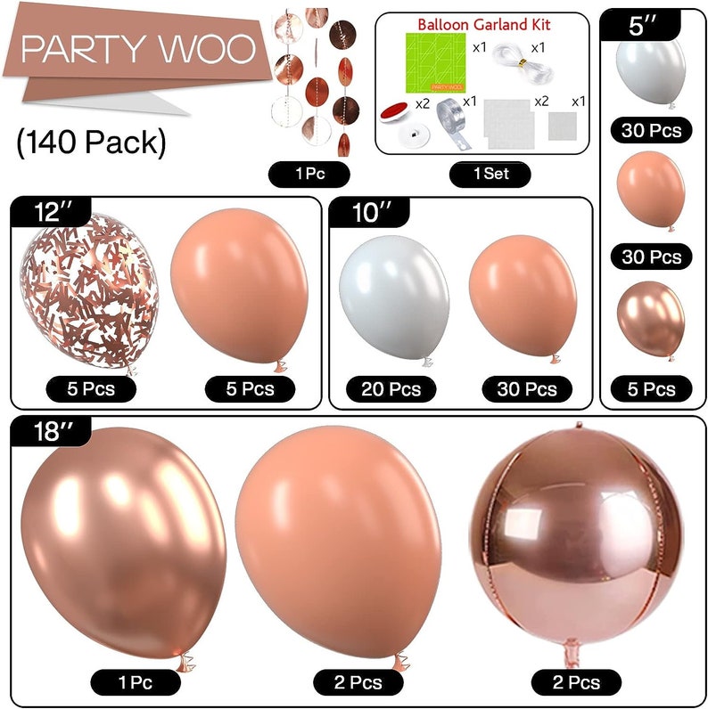 Luxurious Rose Gold Balloon Garland Kit balloon Arch Kit - Etsy