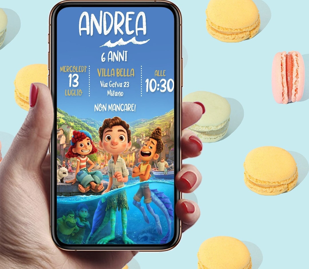 Digital Invitation Birthday Party LUCA, Printable Invitation, DIGITAL ...