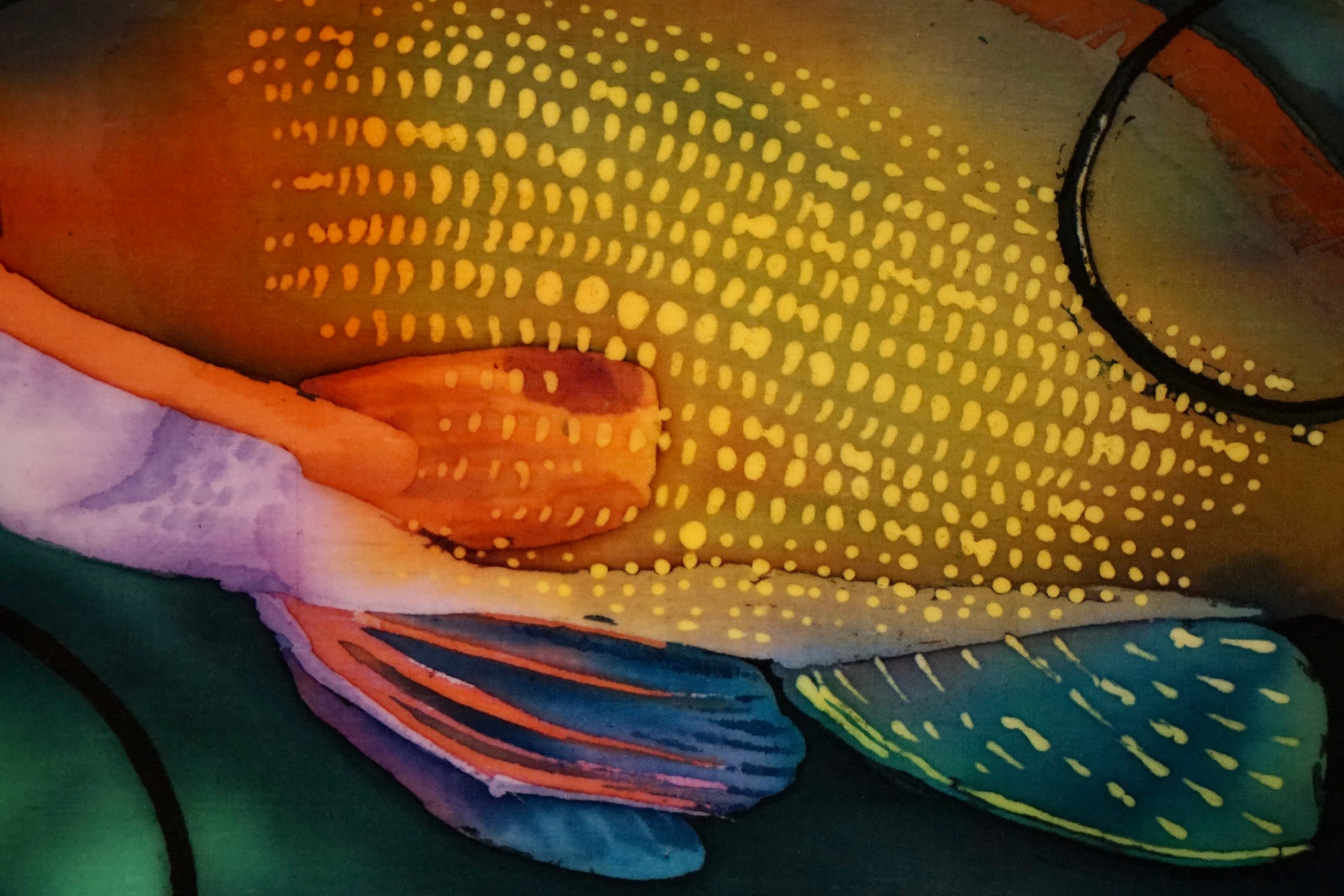 Fish Painting of Fish Endangered Species Batik Art Wall Art Decor - Etsy