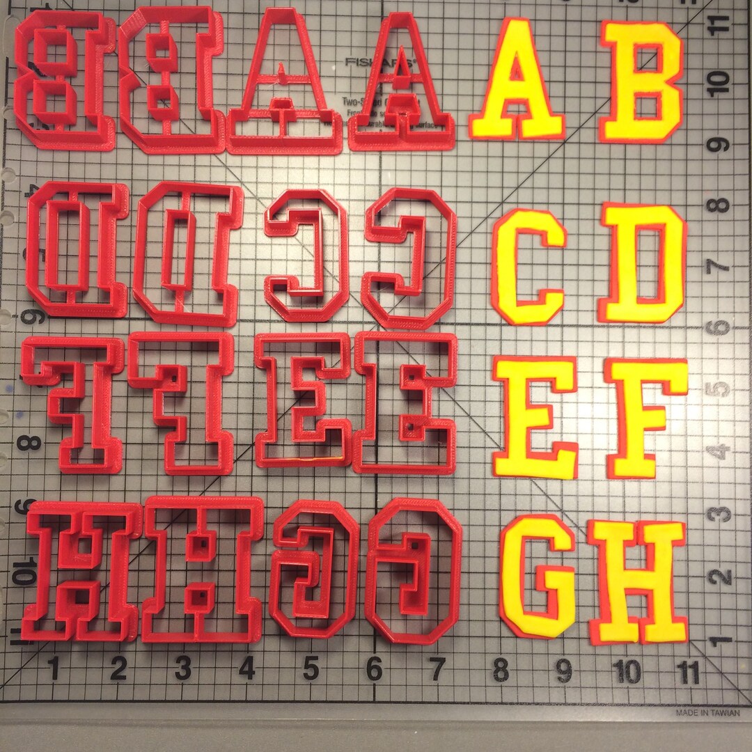 Offset College Font Fondant Cookie Cutters 2 Inches - Etsy