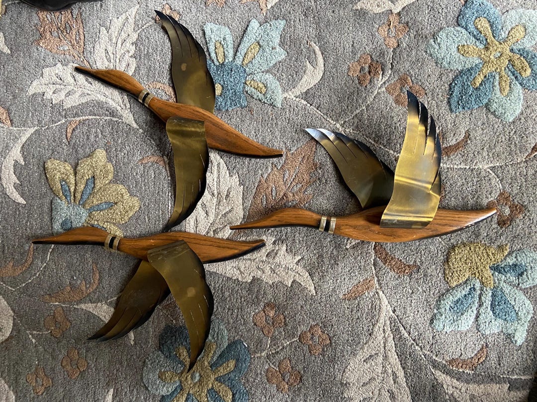 Mid Century Flying Geese, Vintage Wall Hanging, MCM Home Decor, Gift ...