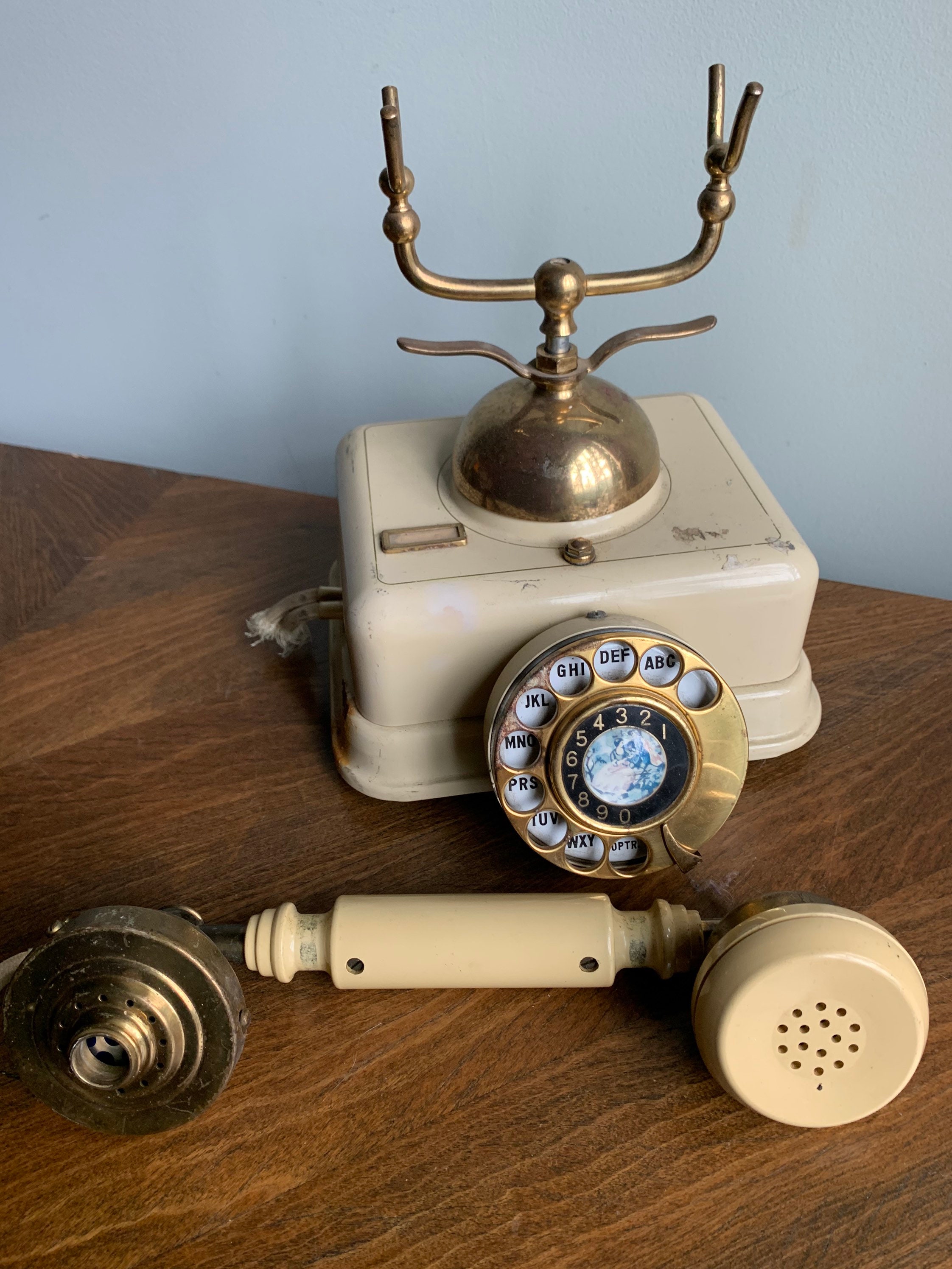 Antique Telephone, Made in Japan, Beige Telephone, Theatre Props ...