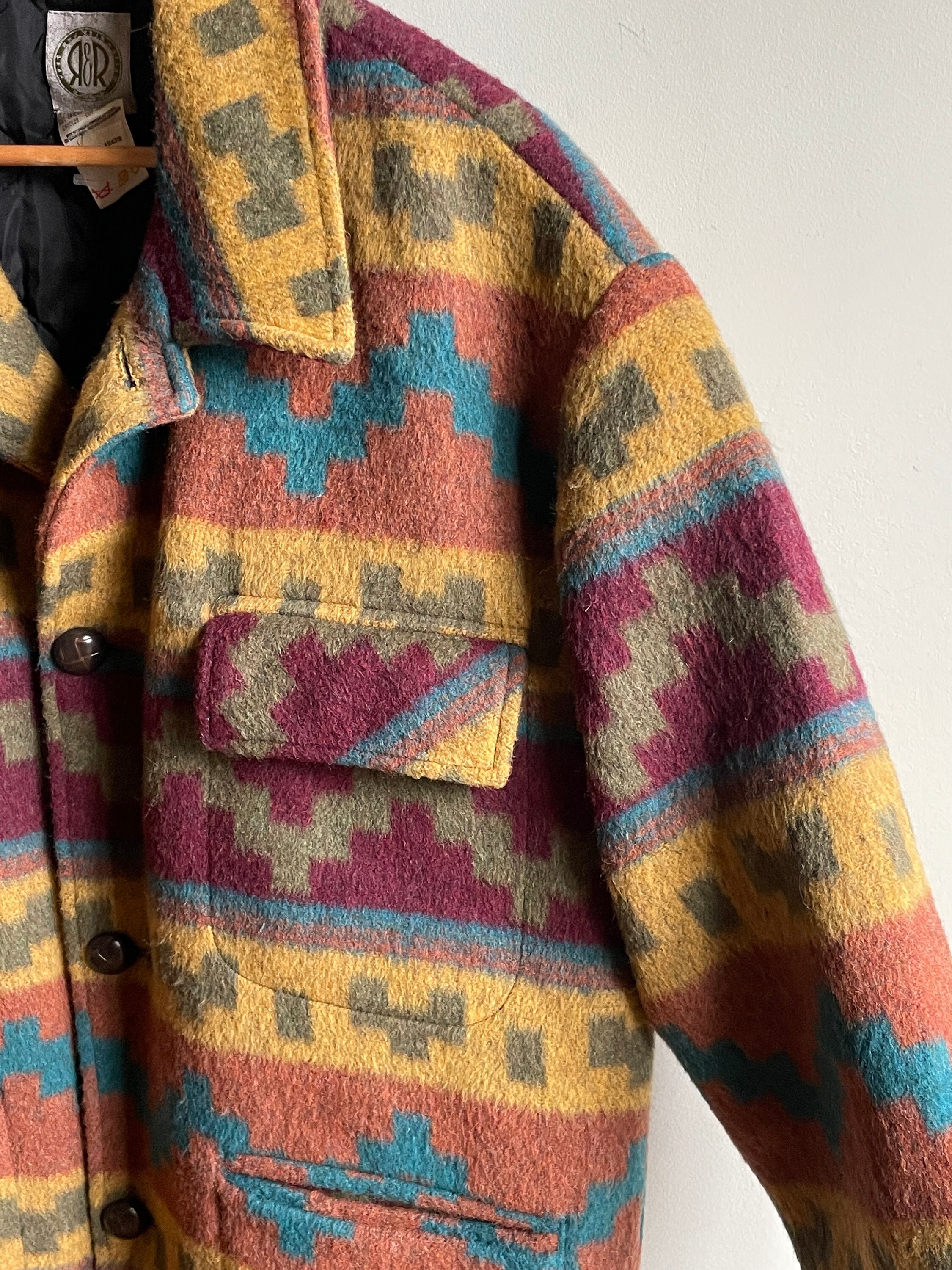 Navajo Style Coat Size 40 Winter Jacket Wool Jacket for Him - Etsy