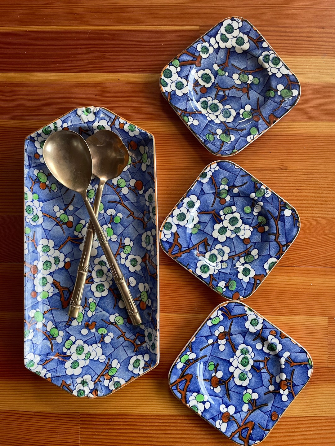 Bursley Ware Cherry Blossom Plates, Antique Cake Plates, Dessert Plates ...