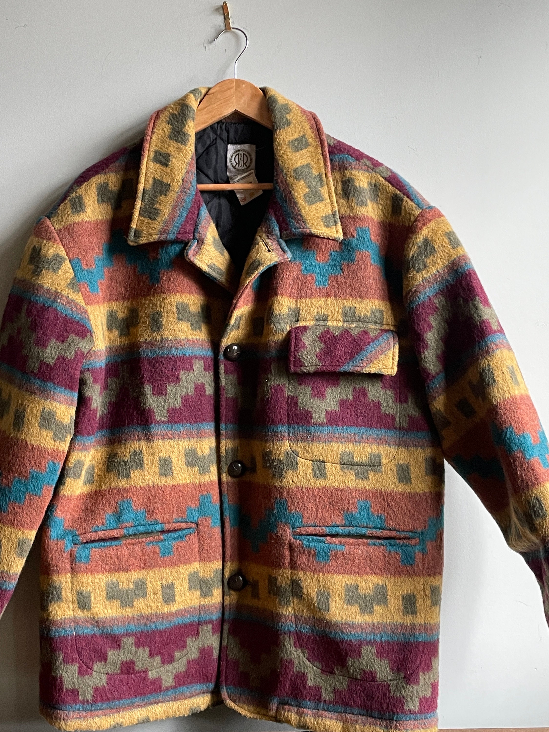 Navajo Style Coat Size 40 Winter Jacket Wool Jacket for Him - Etsy