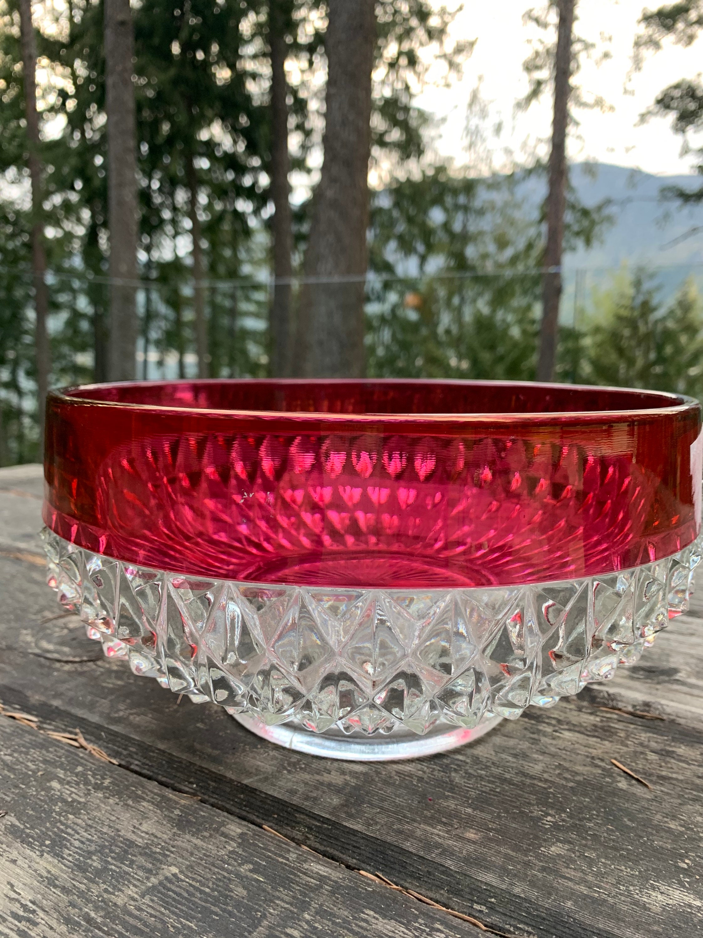 Clear Red Glass Dinnerware