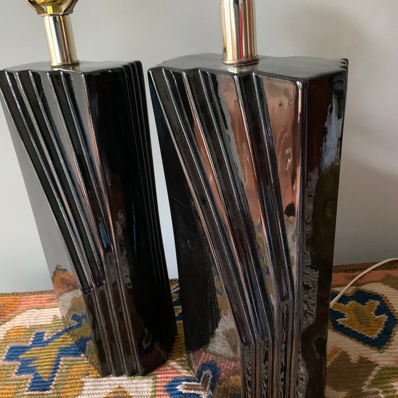 Black Art Deco Lamps - Etsy