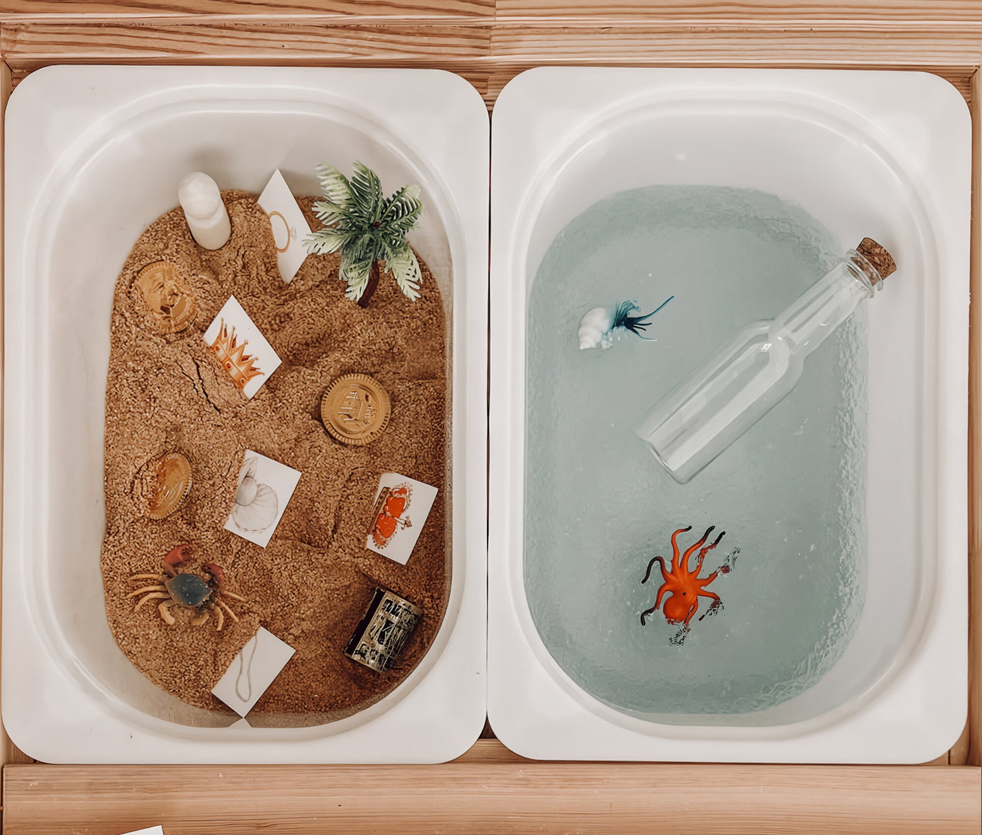 Treasure Island Sensory Bin, Pirate Play Kit, Montessori Toddlers ...