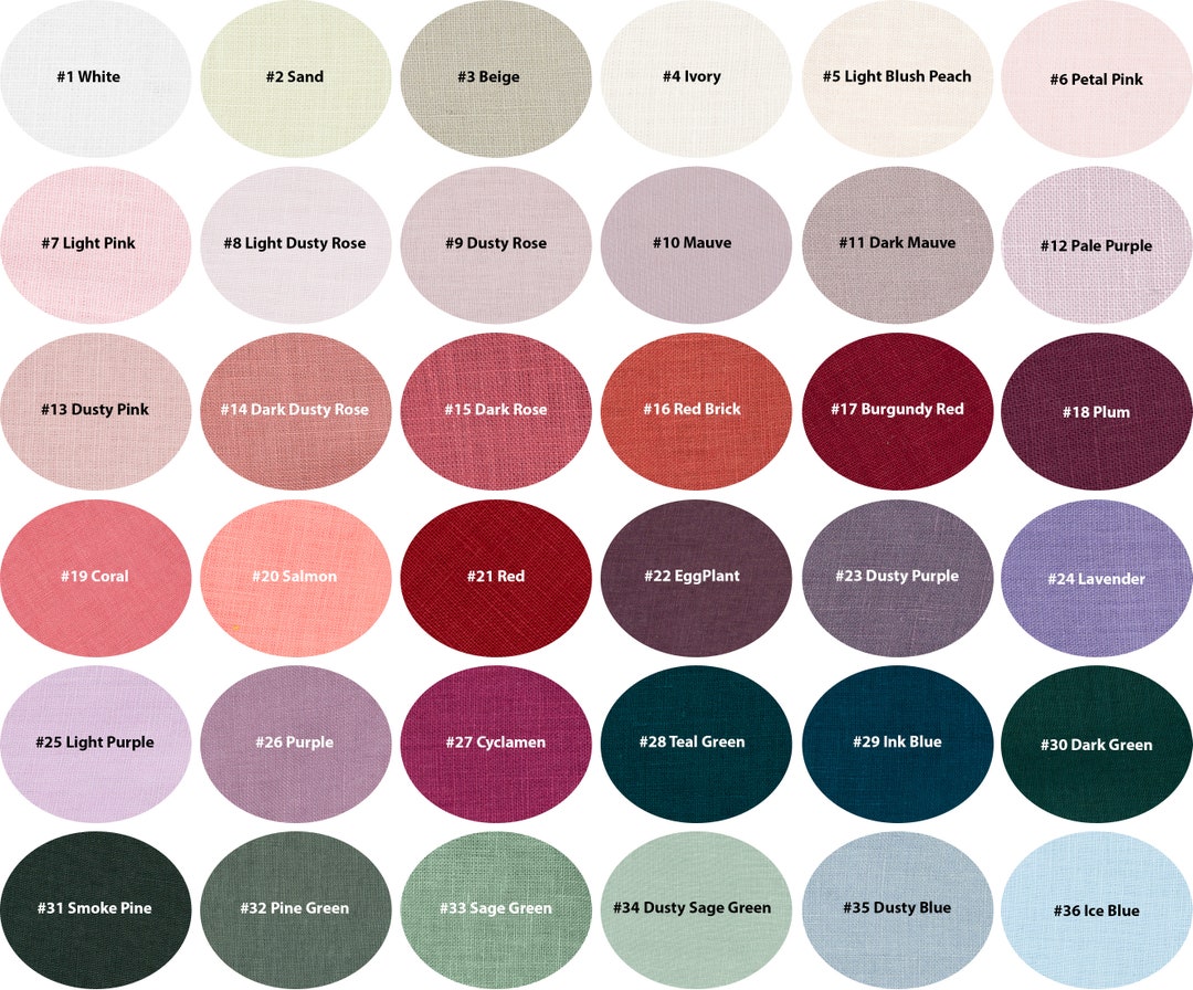 Linen Fabric Samples Color Swatches, Linen Fabric Samples Set for ...