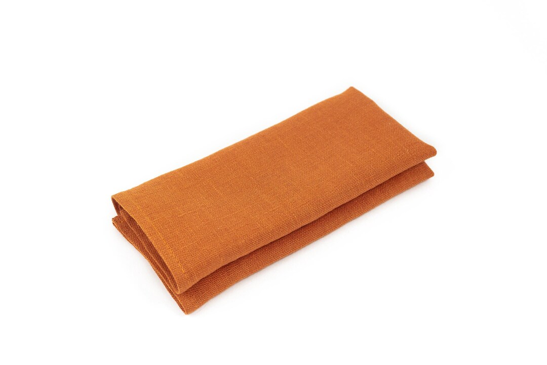 Burnt Orange Color Linen Pocket Square or Handkerchief for Men - Etsy